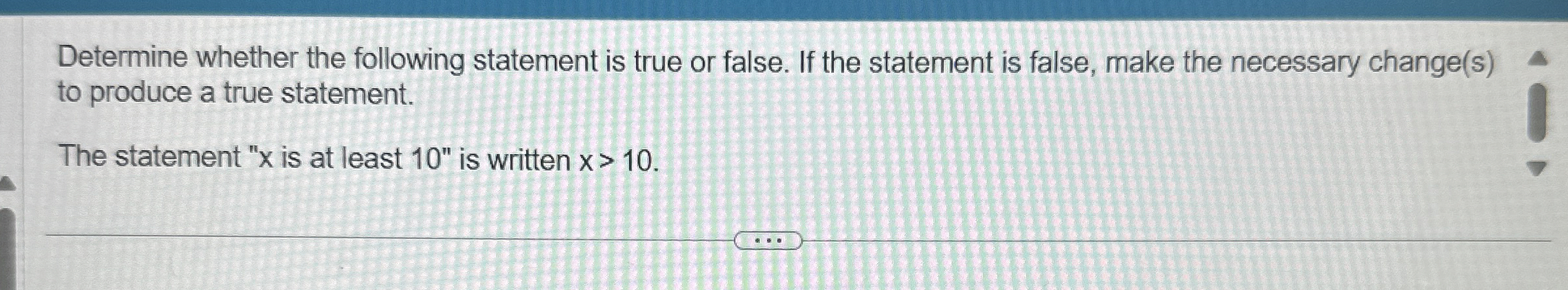 Solved Determine whether the following statement is true or | Chegg.com