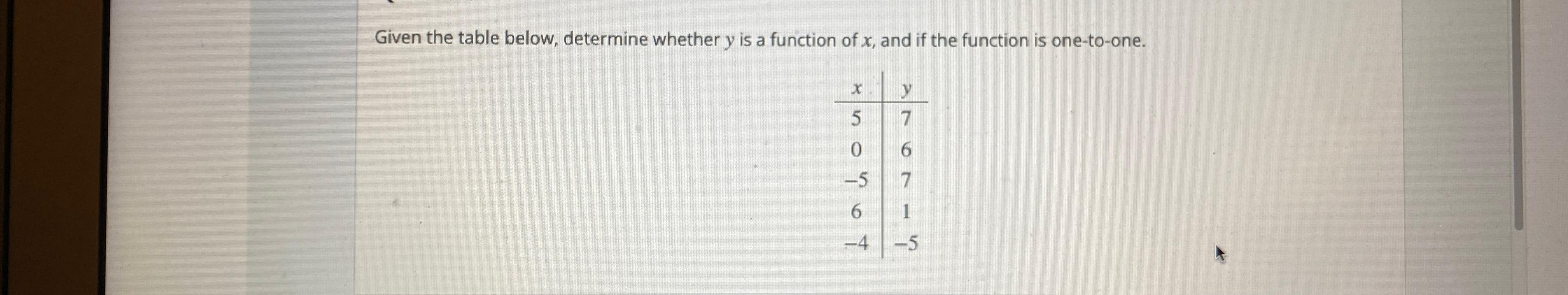 Solved Given the table below, determine whether y ﻿is a | Chegg.com