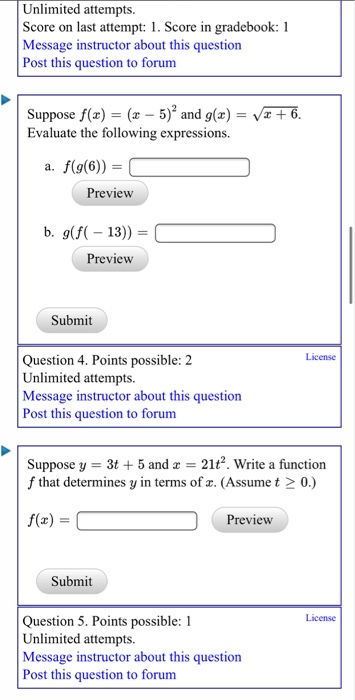 Solved Unlimited attempts. Score on last attempt: 1. Score | Chegg.com