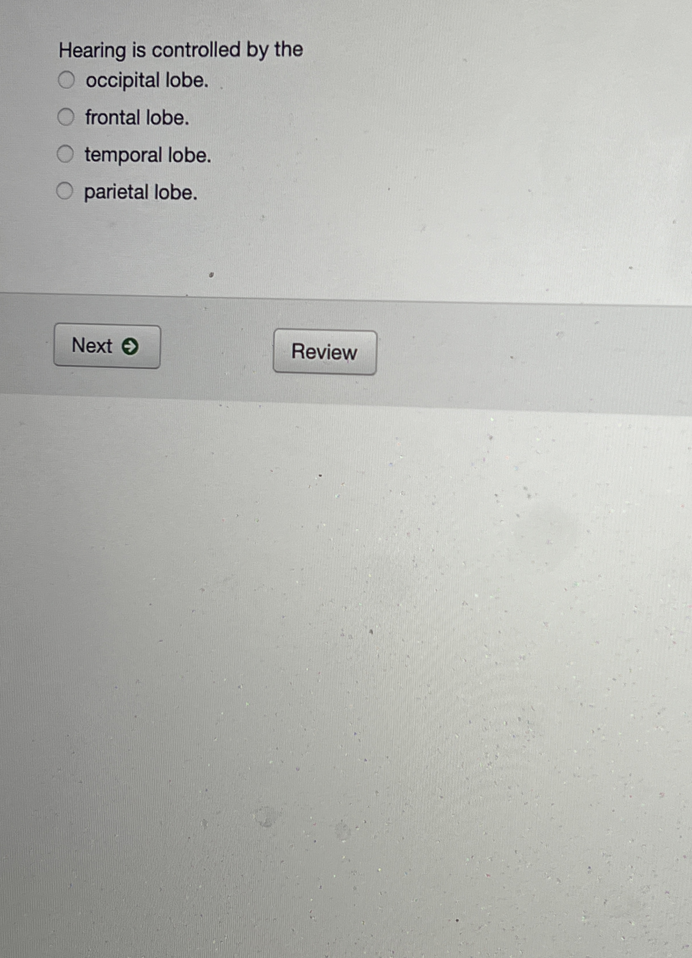 Solved Hearing is controlled by the occipital lobe.frontal | Chegg.com