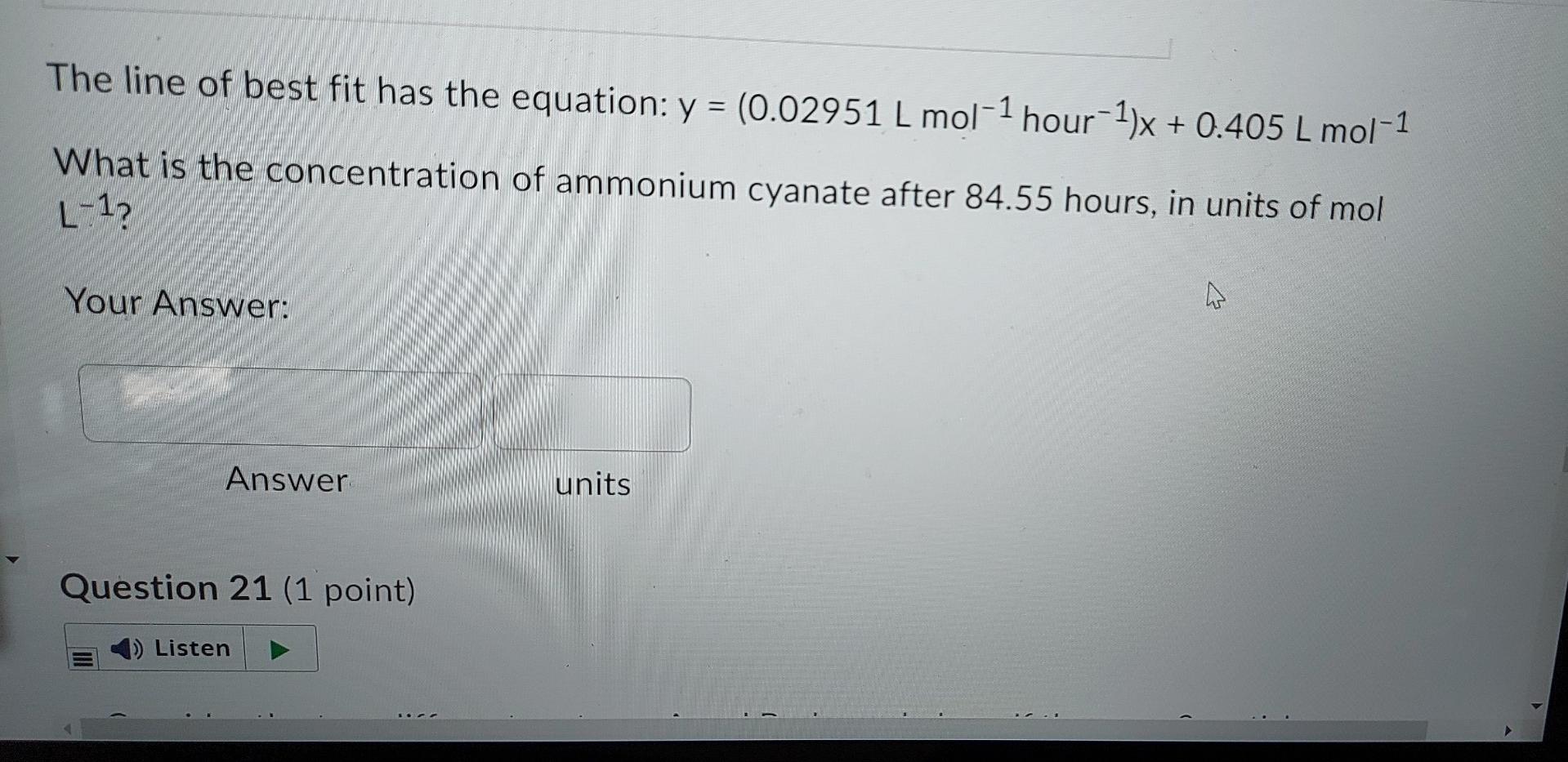 Solved A kinetics study of the rearrangement of ammonium | Chegg.com