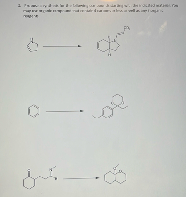 Solved Propose a synthesis for the following compounds | Chegg.com