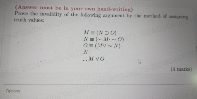 Solved Prove the invalidity of the following argument by the | Chegg.com