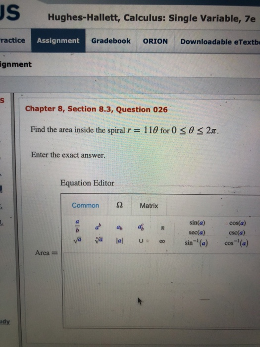 Solved Hughes-Hallett, Calculus: Single Variable, 7e | Chegg.com