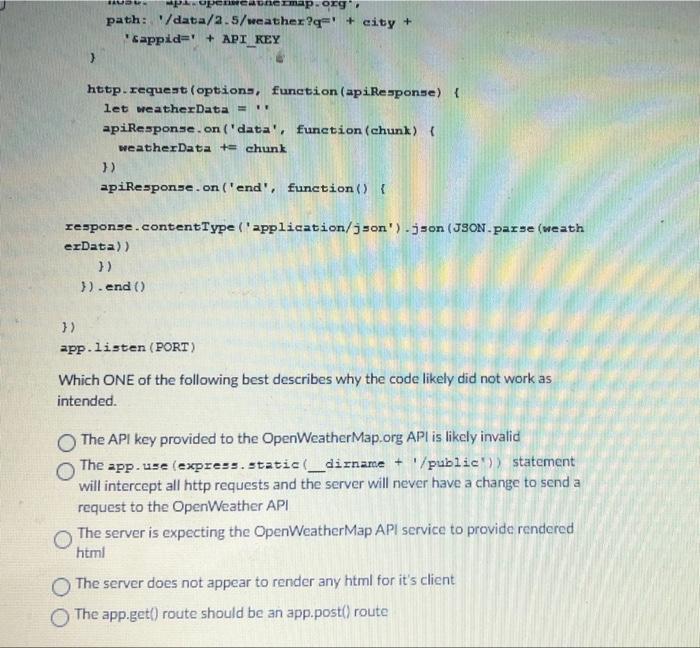 Consider the following code intended to implement an | Chegg.com