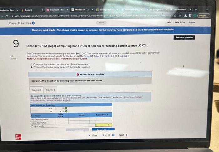 Solved Exercise 10-17 A (Algo) Computing bond interest and | Chegg.com