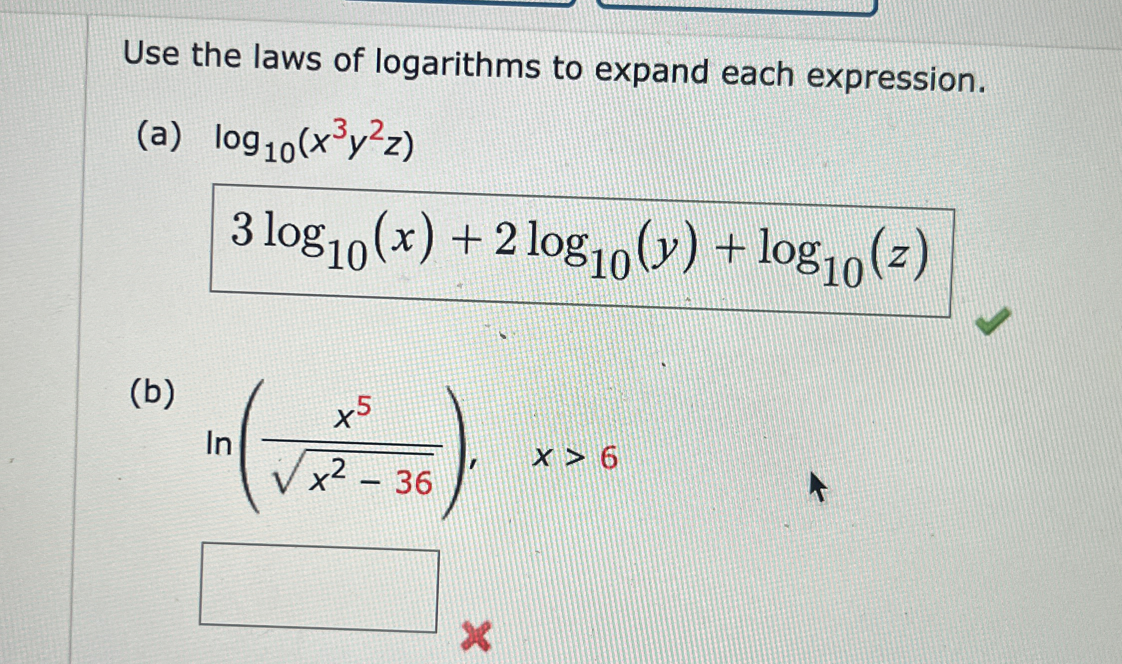Solved Use the laws of logarithms to expand each | Chegg.com