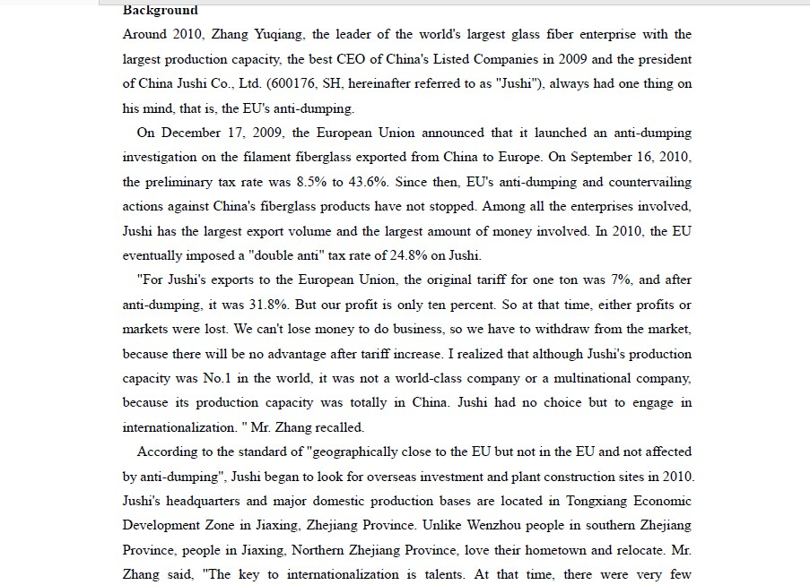 Background Around 2010, Zhang Yuqiang, the leader of | Chegg.com