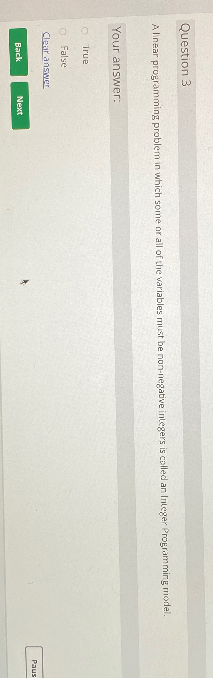 Solved Question 3A linear programming problem in which some | Chegg.com