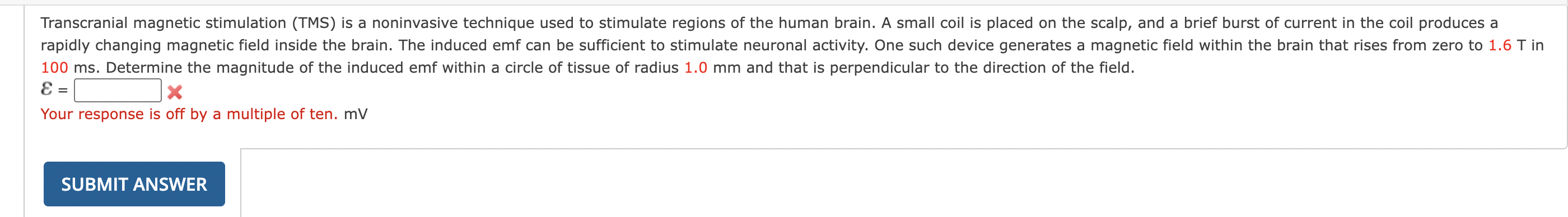 Solved Transcranial magnetic stimulation (TMS) ﻿is a | Chegg.com