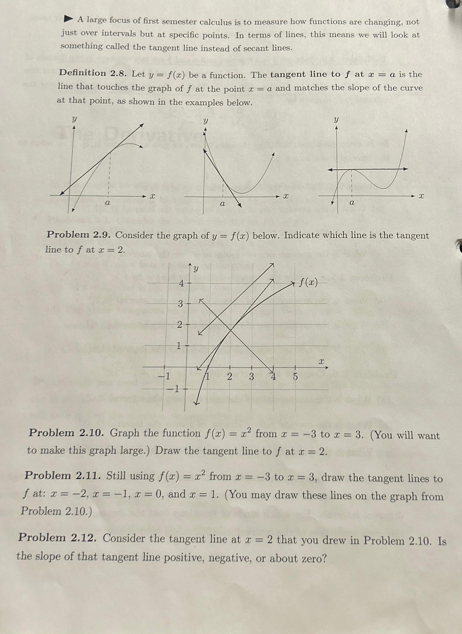 Solved A large focus of first semester calculus is to | Chegg.com
