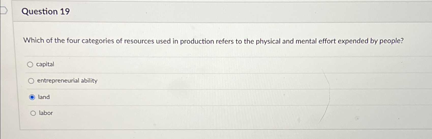 Solved Question 19Which of the four categories of resources | Chegg.com