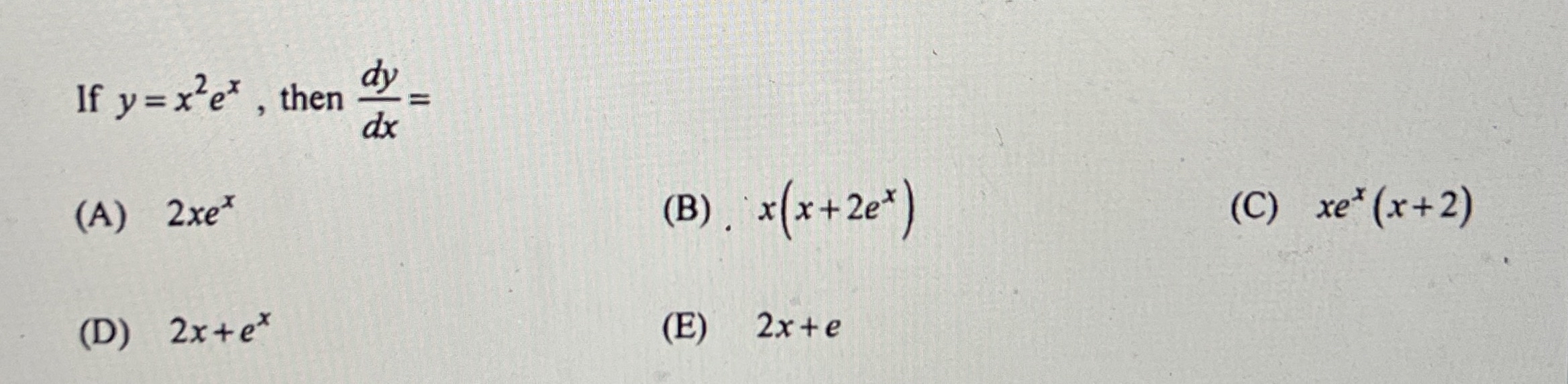 Solved If y=x2ex, ﻿then | Chegg.com