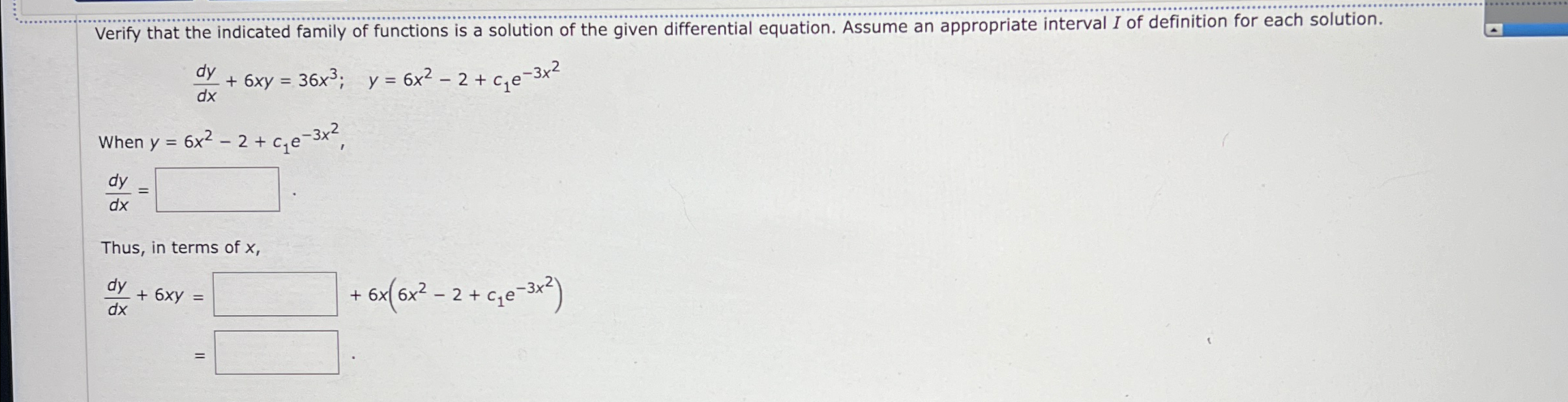 Solved Verify that the indicated family of functions is a | Chegg.com