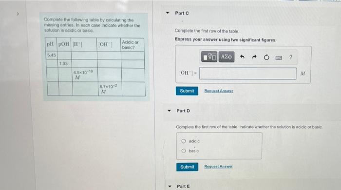 Solved Complete the following table by calculating the | Chegg.com