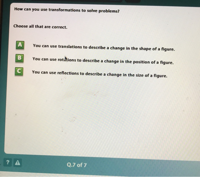 Solved How can you use transformations to solve problems? | Chegg.com