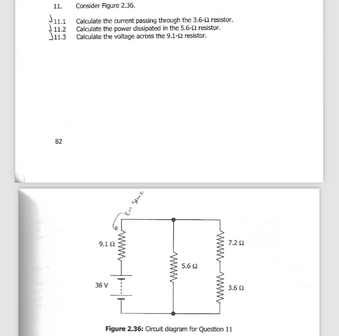 Solved Consider Figure 2.36.1.1 ﻿Calculate the current | Chegg.com