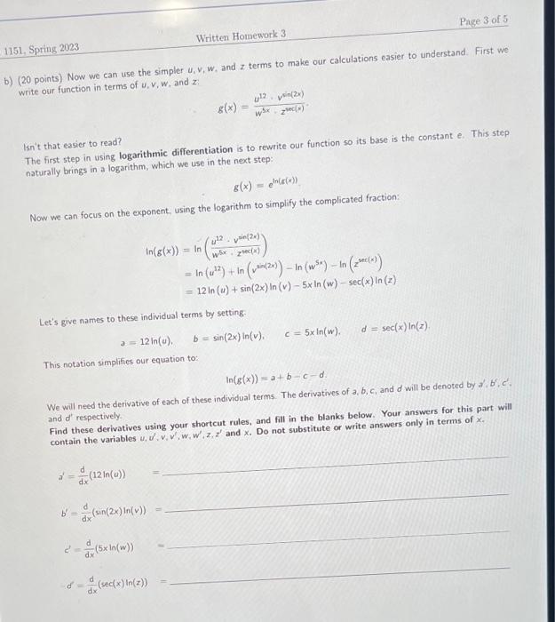 Solved 151. Spring 2023 (20 points) Now we can use the | Chegg.com