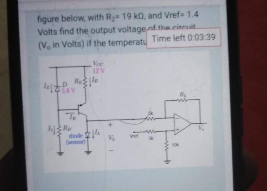 Solved figure below, with R2=19kn, and Vref =1.4 Volts find | Chegg.com