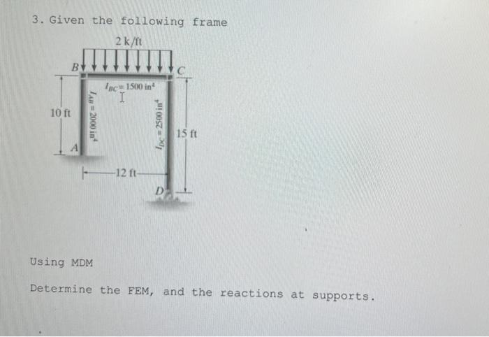 3. Given the following frame Using MDM Determine the | Chegg.com
