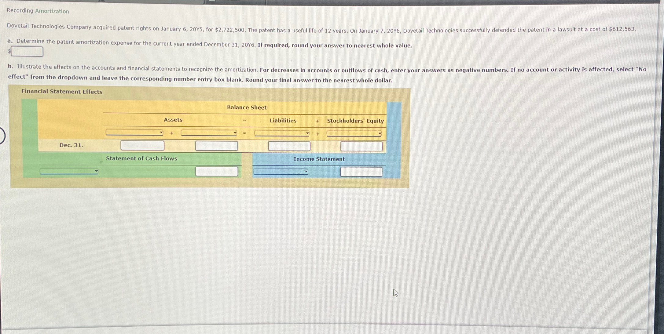 Solved Recording Amortizationa. ﻿Determine the patent | Chegg.com