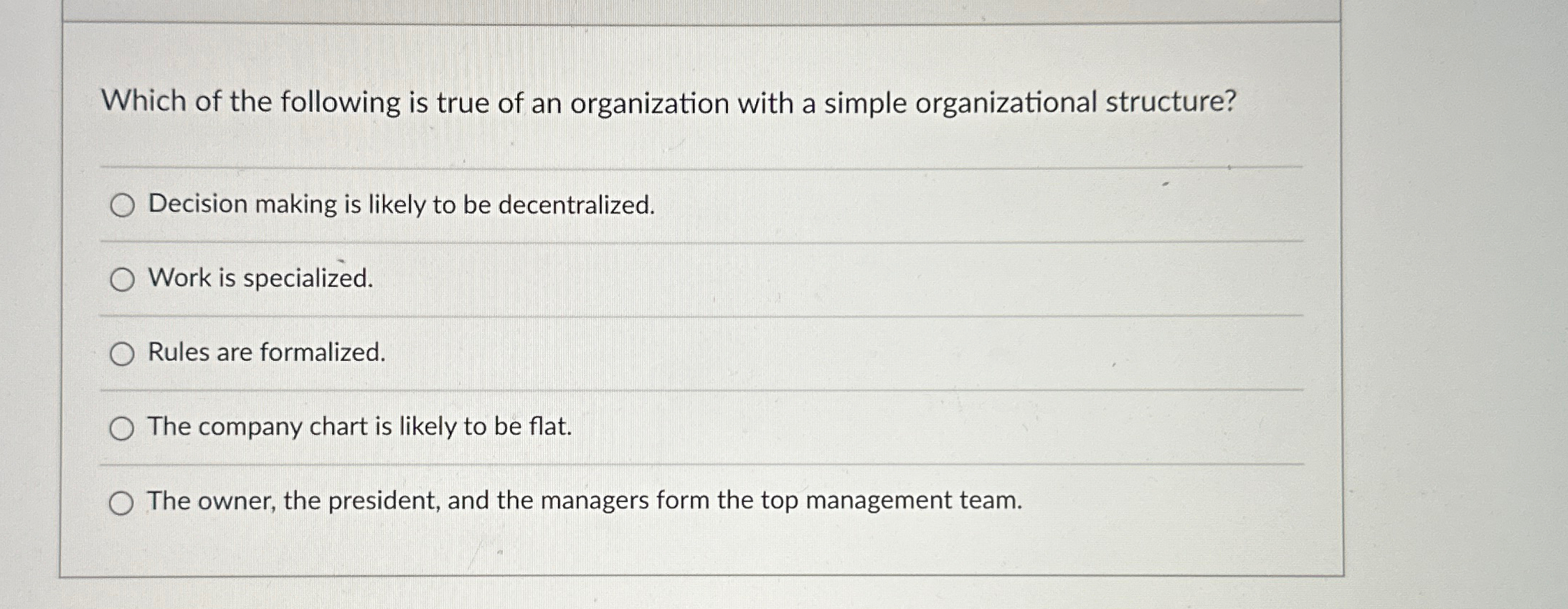 Solved Which of the following is true of an organization | Chegg.com