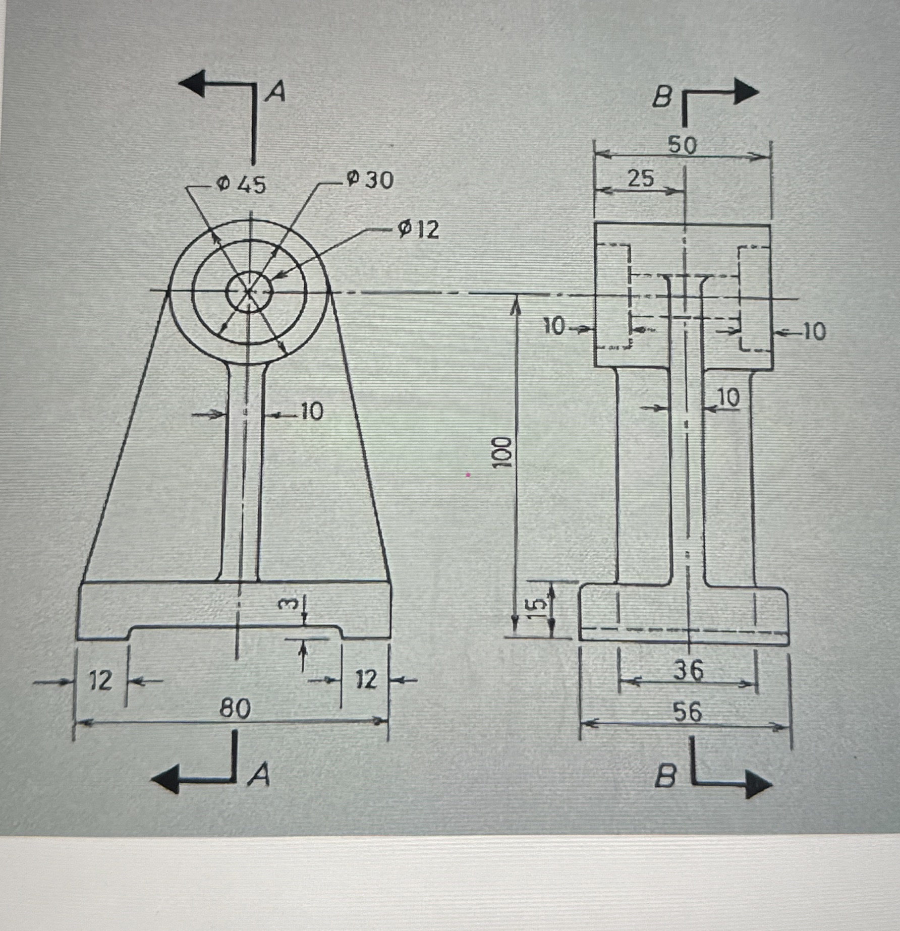 Solved can u shade the hatched areas for the sectional front | Chegg.com