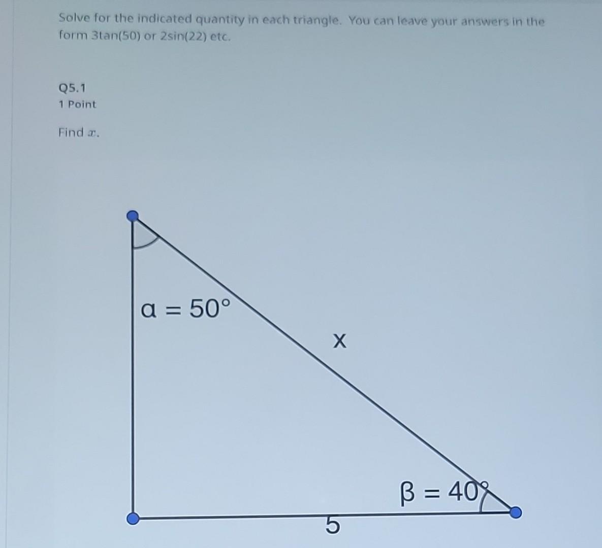 Solved solve for the indicated quantity in each triangle. | Chegg.com