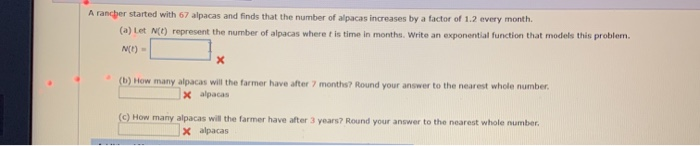 Solved A rancher started with 67 alpacas and finds that the | Chegg.com Solved A rancher started with 67 alpacas and finds that the | Chegg.com