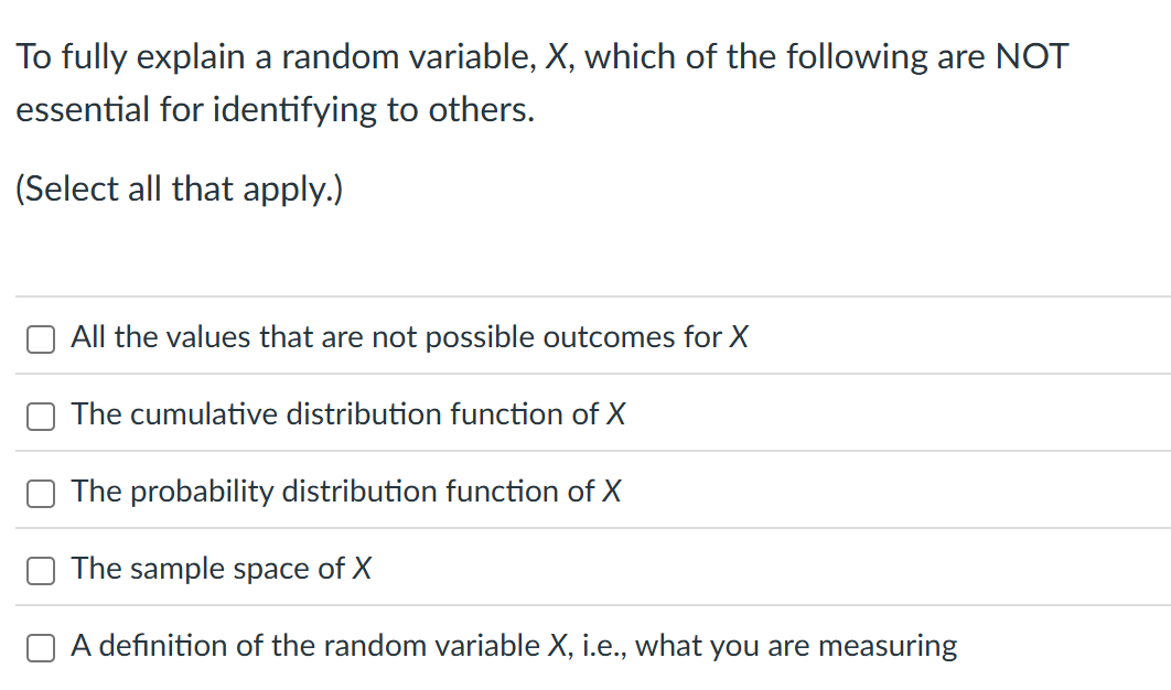 Solved To fully explain a random variable, \( ﻿X \), ﻿which | Chegg.com