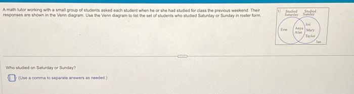 Solved A math tutor working with a small group of students | Chegg.com