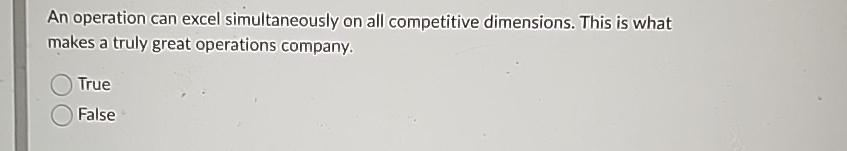 Solved An operation can excel simultaneously on all | Chegg.com