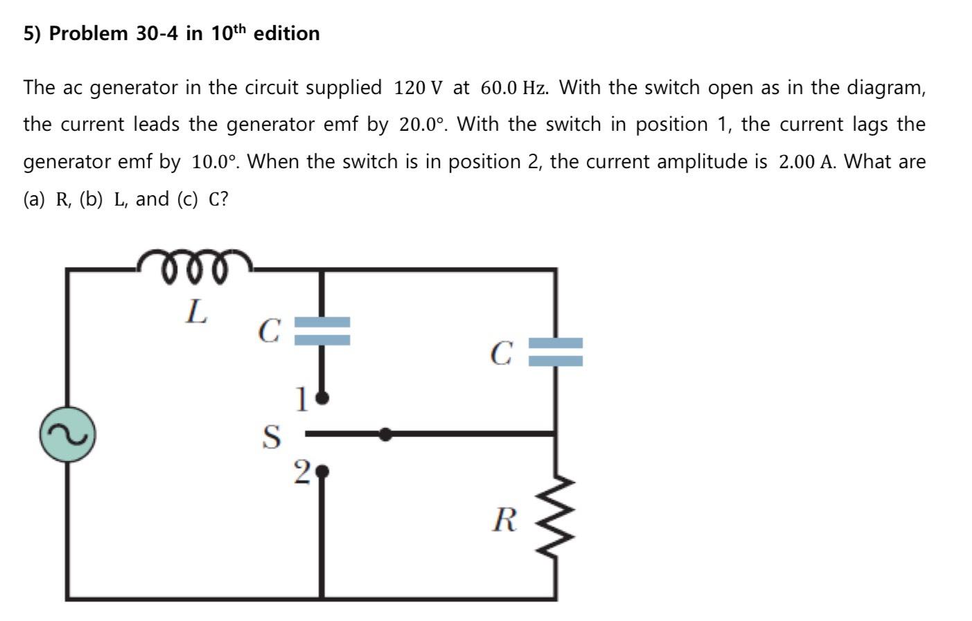 Solved Problem 30-4 ﻿in 10th ﻿editionThe ac generator in | Chegg.com