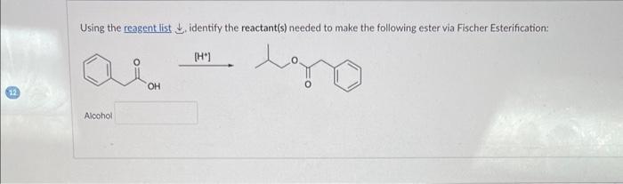 Solved Using the reagent list ↓, identify the reactant(s) | Chegg.com