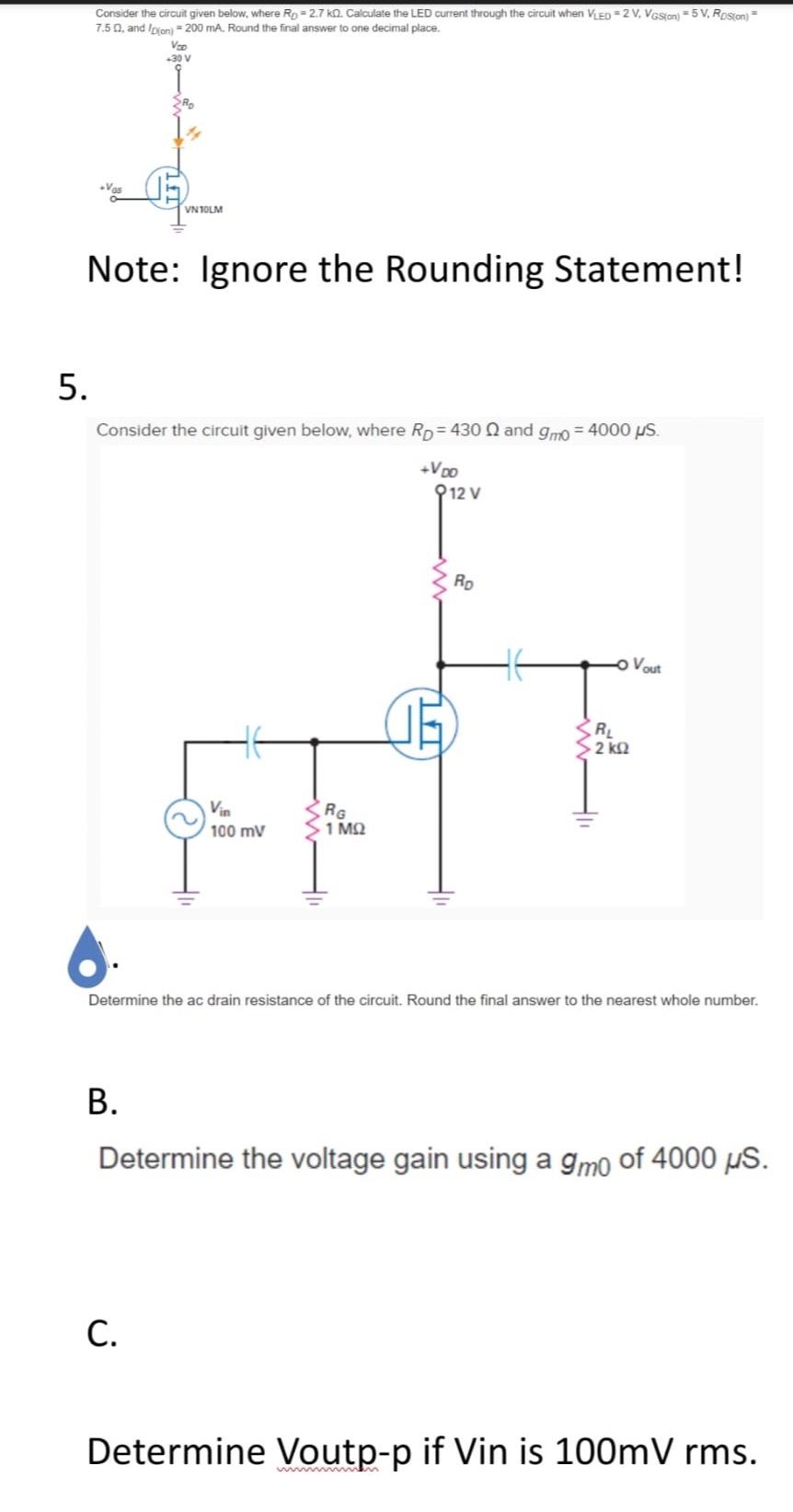 Solved Note: Ignore the Rounding Statement!5. ﻿Consider the | Chegg.com