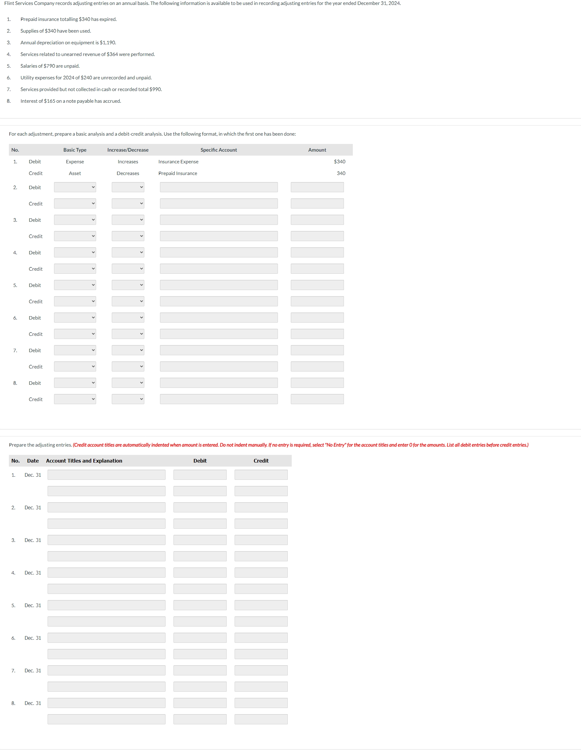 Solved Analysis reveals the following additional | Chegg.com