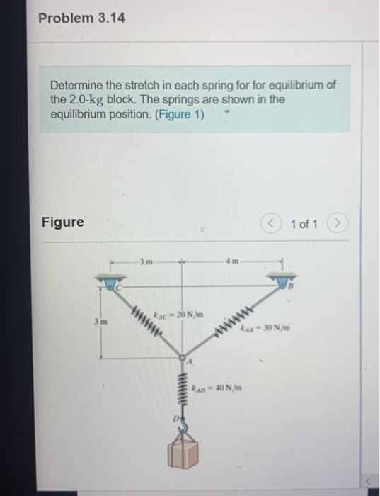 Solved Problem 3.14 Determine the stretch in each spring for | Chegg.com