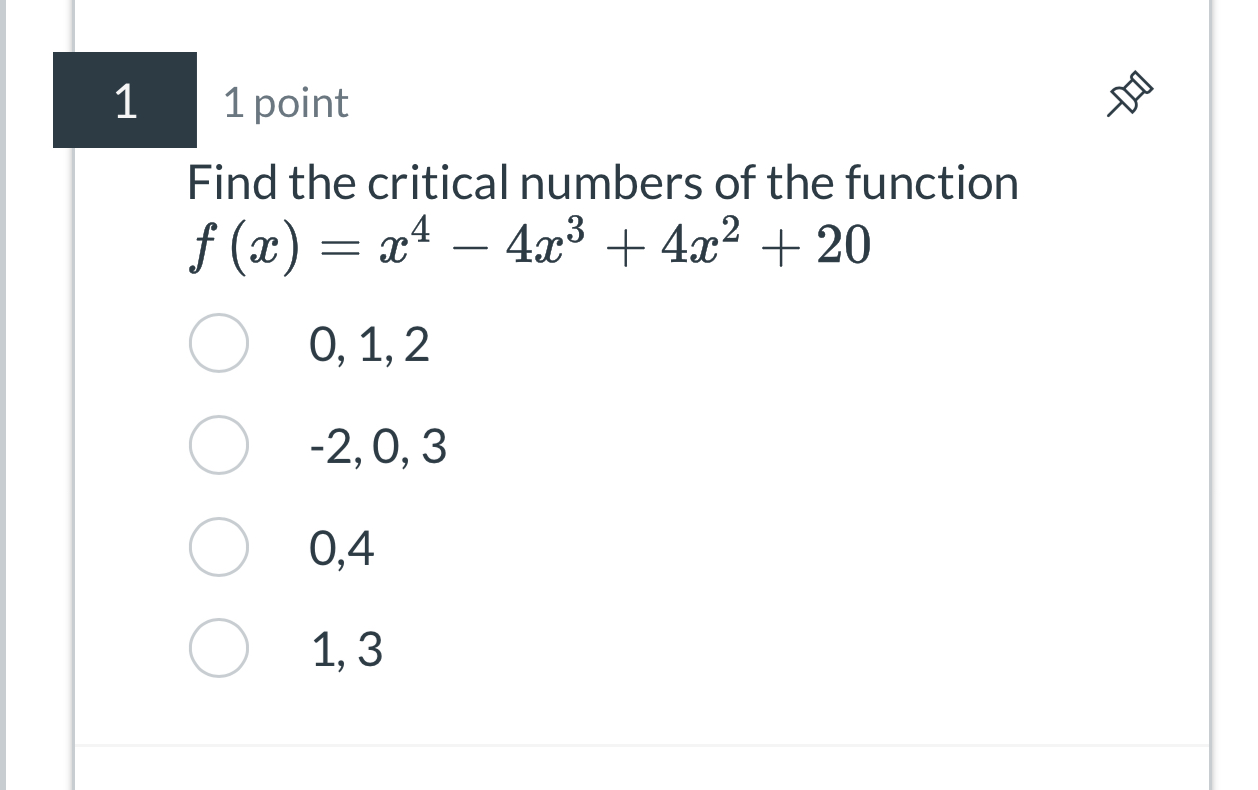 Solved 11 ﻿pointFind the critical numbers of the | Chegg.com
