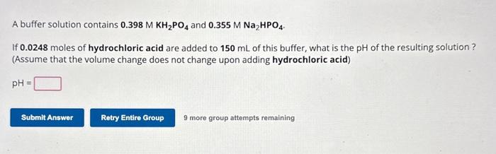 Solved A buffer solution contains 0.398MKH2PO4 and | Chegg.com