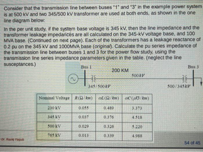 Solved Consider that the transmission line between buses "1" | Chegg.com