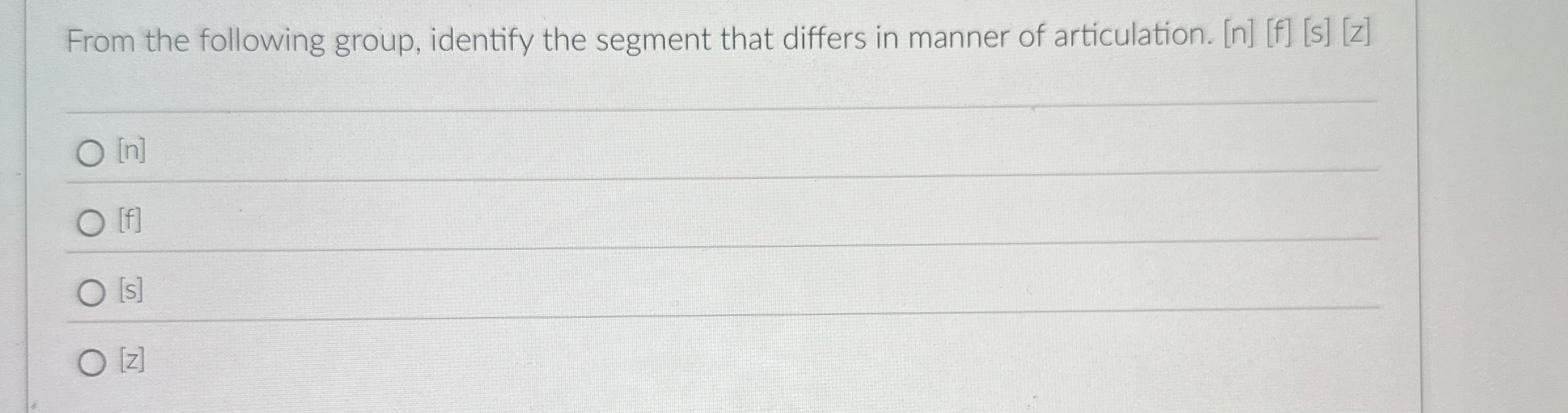 Solved From the following group, identify the segment that | Chegg.com
