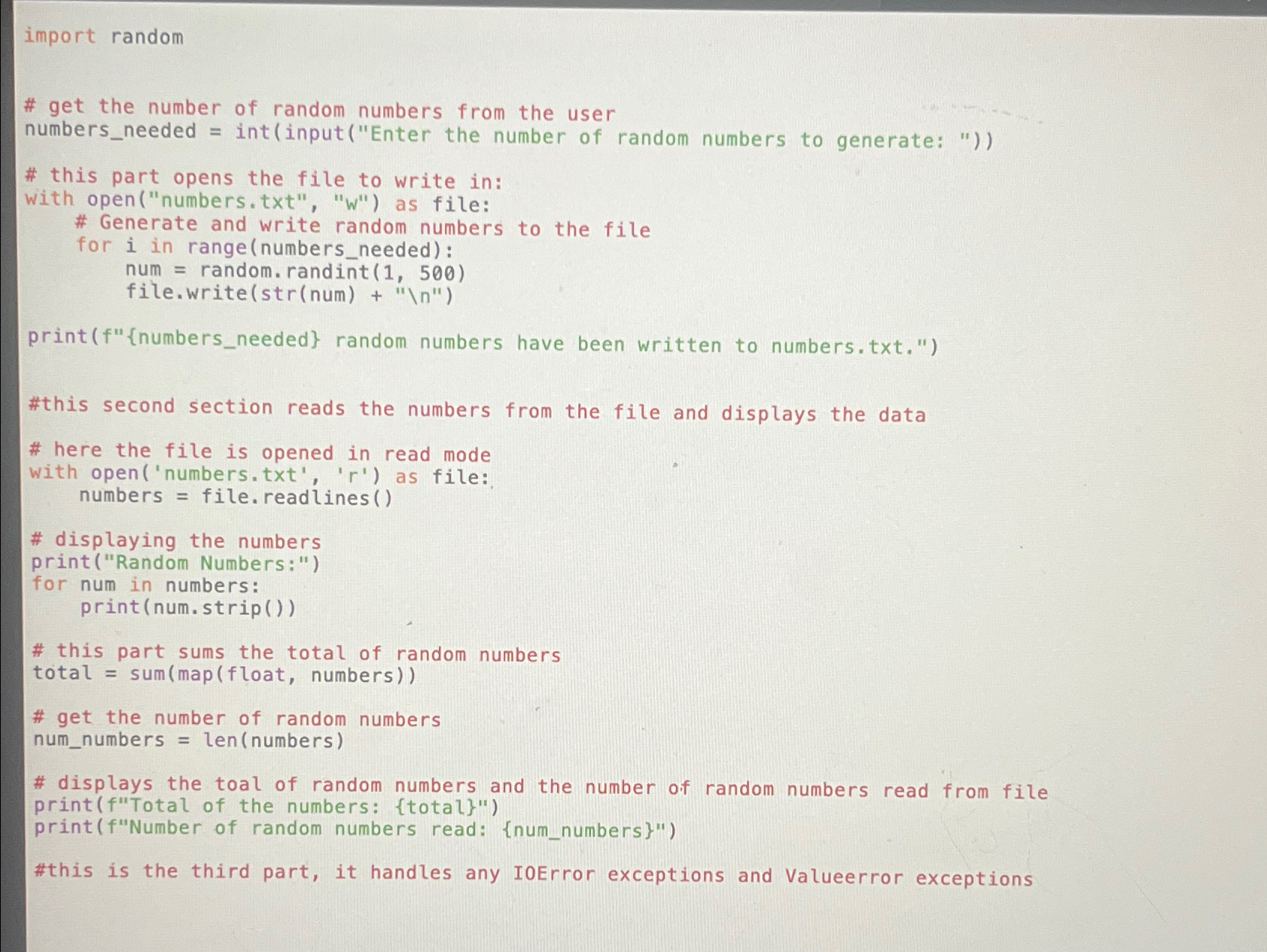 Solved Can you please modify my code so that it handles any | Chegg.com