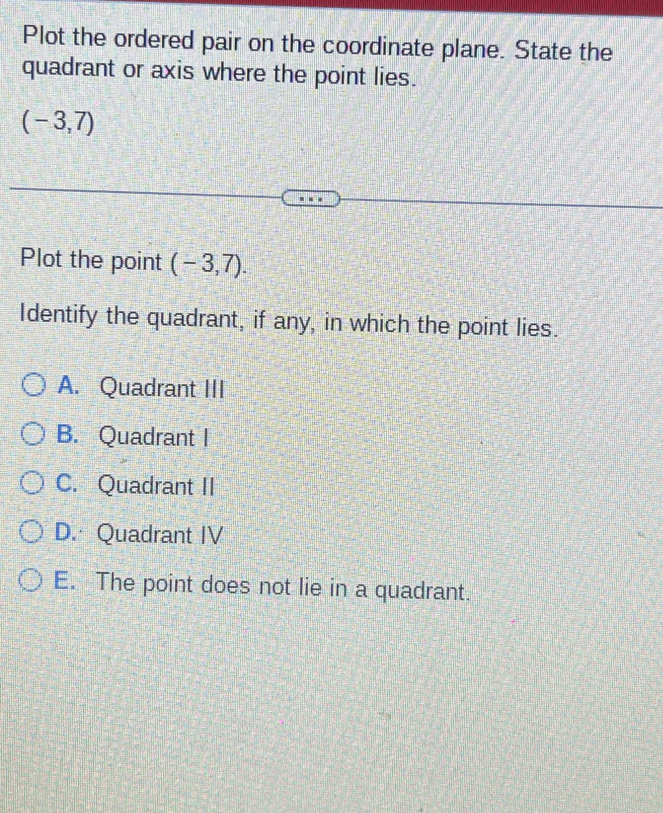 Solved Plot the ordered pair on the coordinate plane. State | Chegg.com