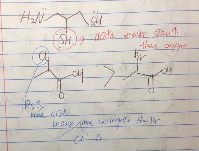Solved I learned that SH is more acidic because size of SH | Chegg.com