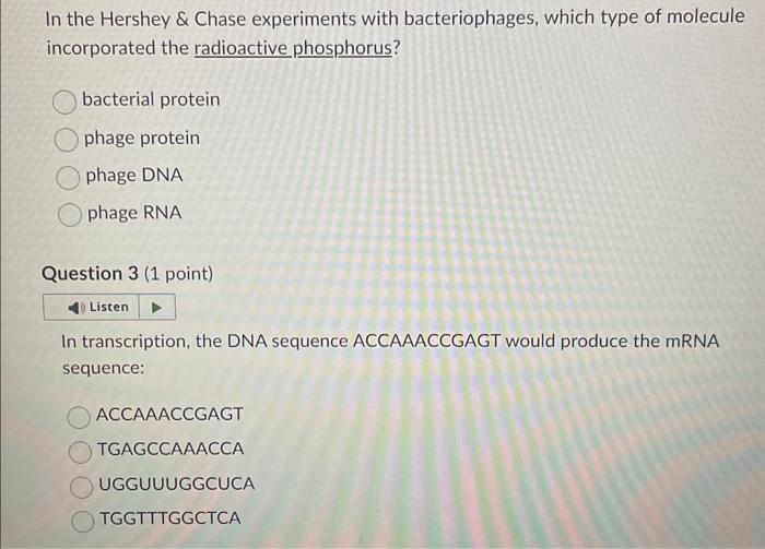 Solved In the Hershey \& Chase experiments with | Chegg.com