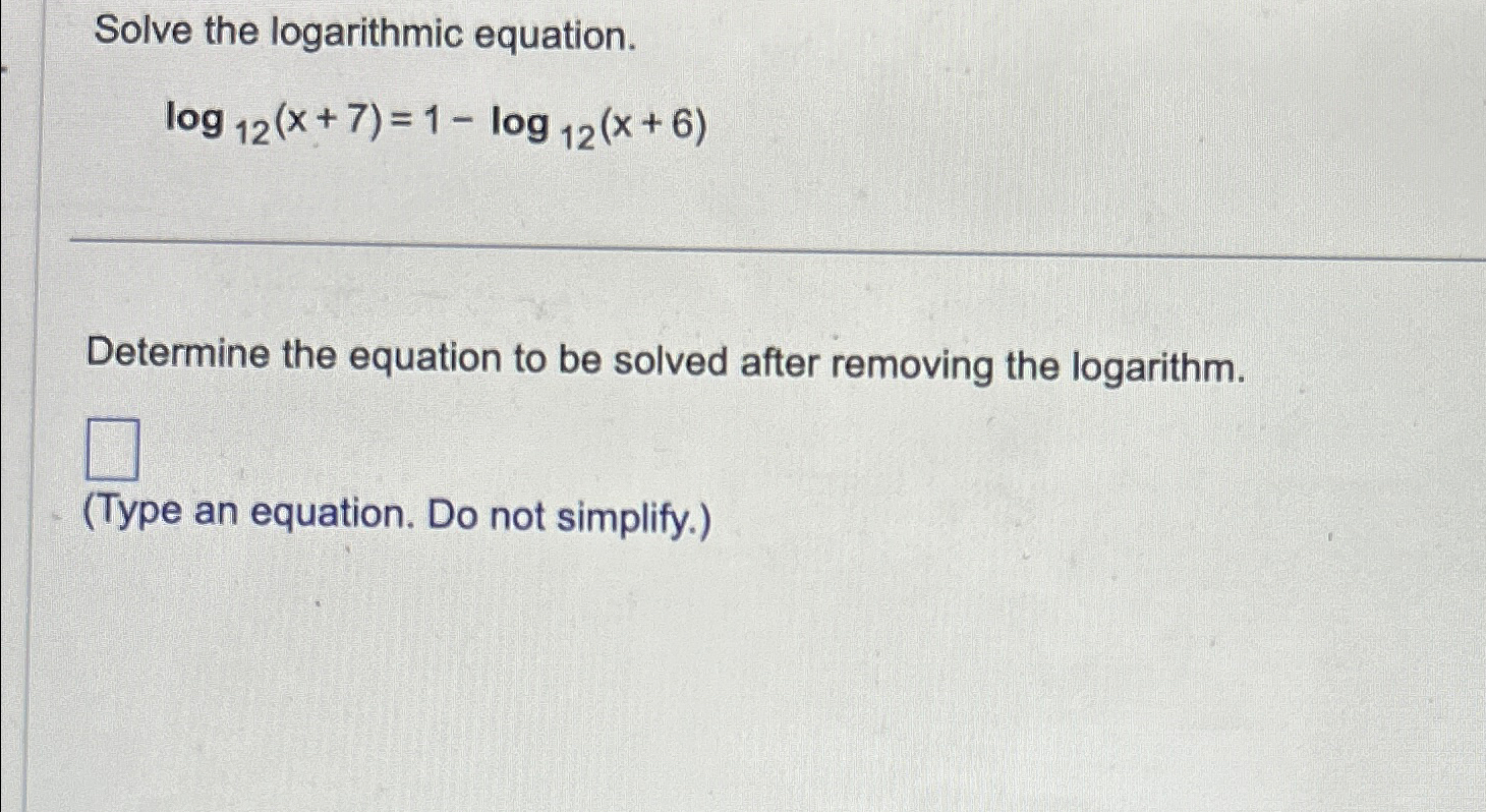 Solved Solve the logarithmic | Chegg.com