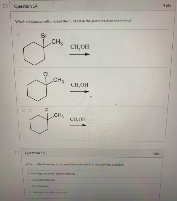 Solved Question 14 4 pts Which substances will proceed the | Chegg.com
