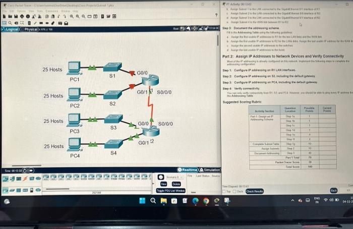 Solved File Cisco Packet Tracer - | Chegg.com