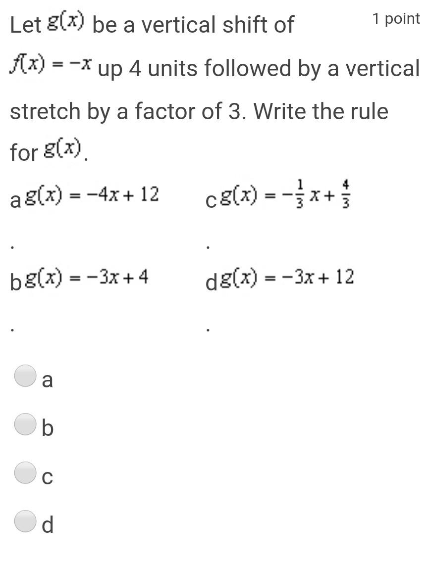 Solved Let 8 X Be A Vertical Shift Of 1 Point X X Up 4