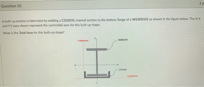 Solved 2 p Question 10 A built-up section is fabricated by | Chegg.com